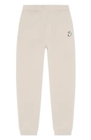 DALIX Heartly Ghost Midweight Relaxed Fleece Track Pants - Bone
