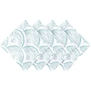 Carol & Frank Halsey Scallop Set Of 4 Cloth Napkins - Blue
