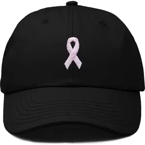 DALIX Pink Ribbon Dad Cap - Black