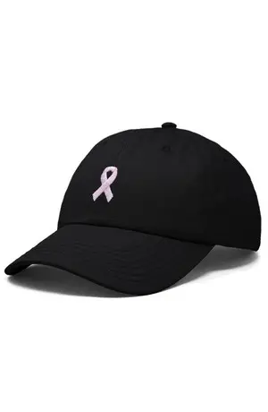 DALIX Pink Ribbon Dad Cap - Black