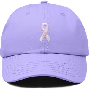 DALIX Pink Ribbon Dad Cap Lavender