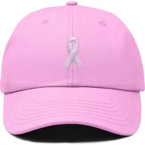 DALIX Pink Ribbon Dad Cap Light Pink
