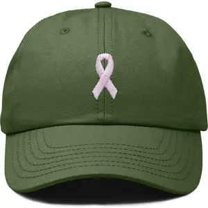 DALIX Pink Ribbon Dad Cap Olive