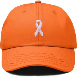 DALIX Pink Ribbon Dad Cap Orange