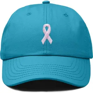 DALIX Pink Ribbon Dad Cap Teal