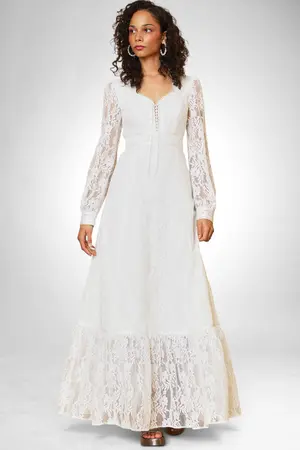 MODCLOTH Beth Lace Corselette Maxi Dress