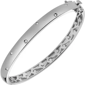 LUVMYJEWELRY Diamond Bangle - Sterling Silver