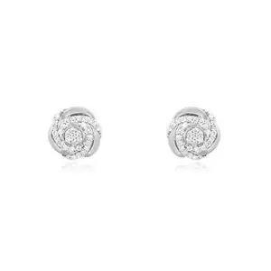 THE LOVERY FINE JEWELRY Diamond Rose Screw Back Stud Earrings