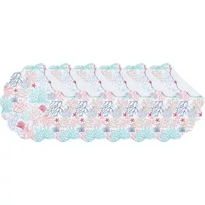 C&F HOME Coral Cove Round Set Of 6 Placemats 17 - Blue