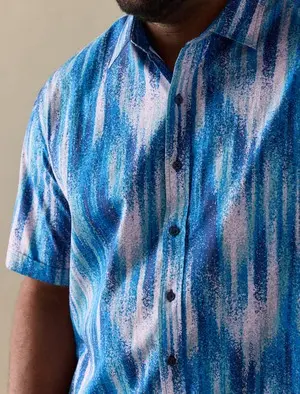 SYNRGY BY DXL Big & Tall Paint Strokes Sport Shirt