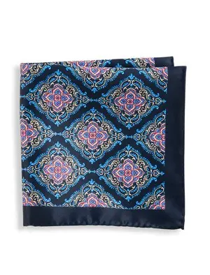 SYNRGY BY DXL Big & Tall Medallion Pocket Square - Navy