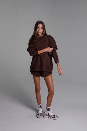 LDMA All Day Crew Premium Supima Cotton Terry Sweatshirt - Coffee