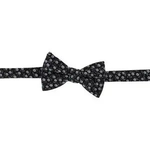 ASCENTIX Metallic Floral And Leaves Bow Tie - Black