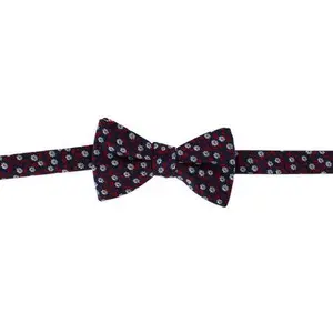 ASCENTIX Metallic Floral And Leaves Bow Tie - Red