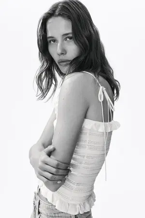 H&m Pointelle-knit Tie-strap Top - White