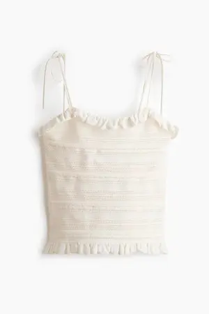 H&M Pointelle-knit Tie-strap Top