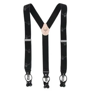 ASCENTIX Stag Head Clip-end Suspenders - Black