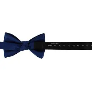 ASCENTIX Etched Herringbone Twist Bow Tie - Navy