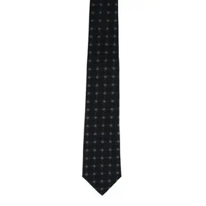 ASCENTIX Printed Floral And Dot Square Necktie - Black