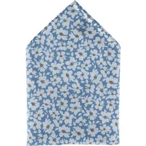 ASCENTIX Simple And Classy Cotton Foral Handkerchief - Light Blue