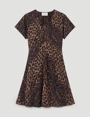 HUSH Grace Air Flow V-neck Mini Dress - Soft Leopard