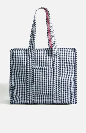 YUMI Gingham Quilted Zip Bag
