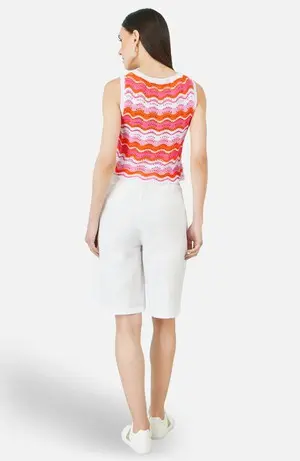 YUMI Stripe Crochet Stripe Vest Top