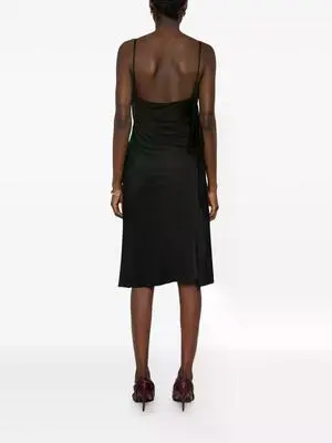 Versace Draped Ruffled Midi Dress