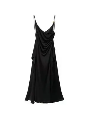 Versace Draped Ruffled Midi Dress