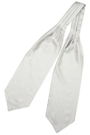 ELIZABETTA Valentino Silk Ascot Cravat Tie - Silver