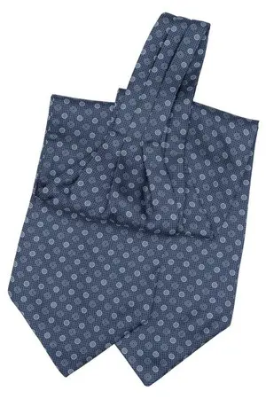 ELIZABETTA Nino Silk Ascot Cravat Tie - Blue
