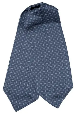 ELIZABETTA Nino Silk Ascot Cravat Tie - Blue