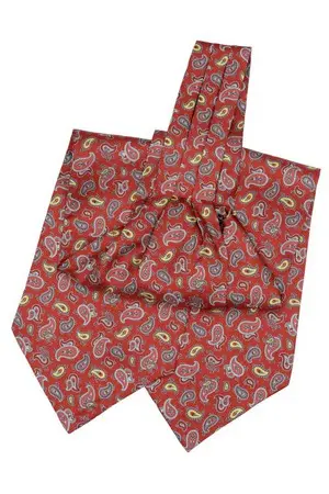 ELIZABETTA Sondrio Silk Paisley Cravat - Red