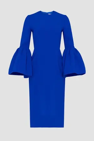 ROKSANDA Margot Round Neck Bell Sleeve Midi Dress - Iris