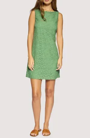 LOST + WANDER Marisol Floral Lace Shift Mini Dress - Green