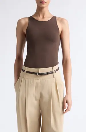 TOTEME Classic Compact Knit Tank - Walnut