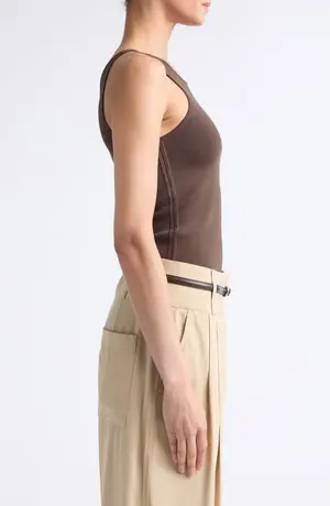 TOTEME Classic Compact Knit Tank - Walnut