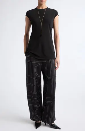 TOTEME Everyday Fluid Jersey Top - Black
