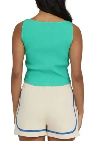 BILLABONG Embroidered Logo Rib Cotton Tank