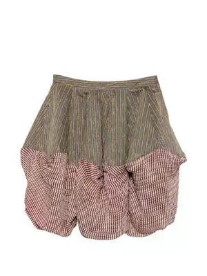 KIKO KOSTADINOV Stripe-pattern Bubble Hem Mini Skirt