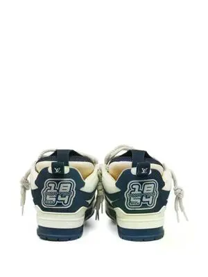 LOUIS VUITTON Monogram Flower Patch Lace-up Sneakers