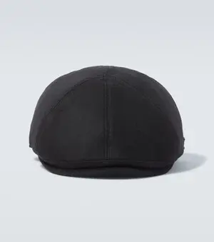 Kiton Cashmere Newsboy Cap - Black