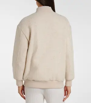 Eleventy Herringbone Wool-blend Down Bomber Jacket - Beige