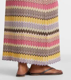 Faithfull The Brand Pedro Chevron Lamé Maxi Dress