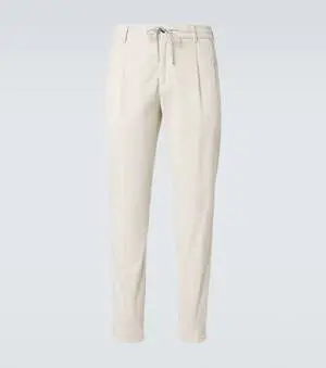 Eleventy Cotton-blend Corduroy Tapered Pants - Beige