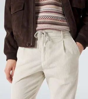 Eleventy Cotton-blend Corduroy Tapered Pants
