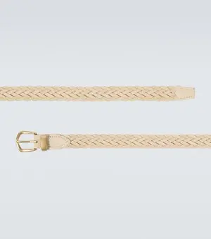Eleventy Braided Suede Belt - Beige