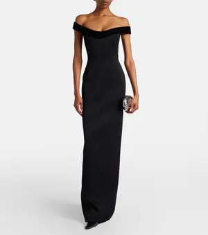 David Koma Velvet-trimmed Gown