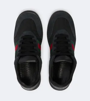Gucci Screener Leather-trimmed Sneakers - Black