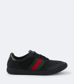 Gucci Screener Leather-trimmed Sneakers - Black